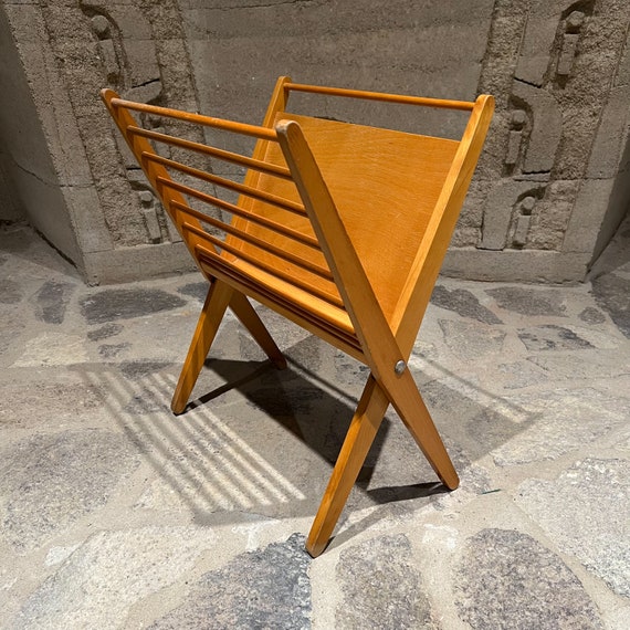 1960s Modern Magazine Holder Sculptural Folding Rack Blonde - Etsy