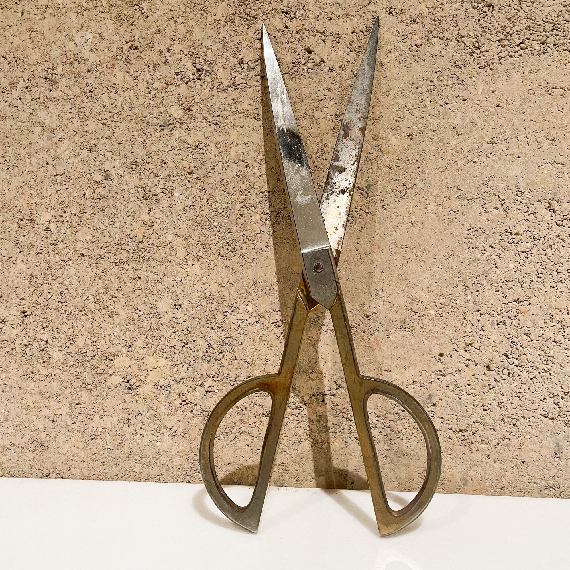 Midcentury Modern Sharp Stainless & Brass SCISSORS Made in - Etsy