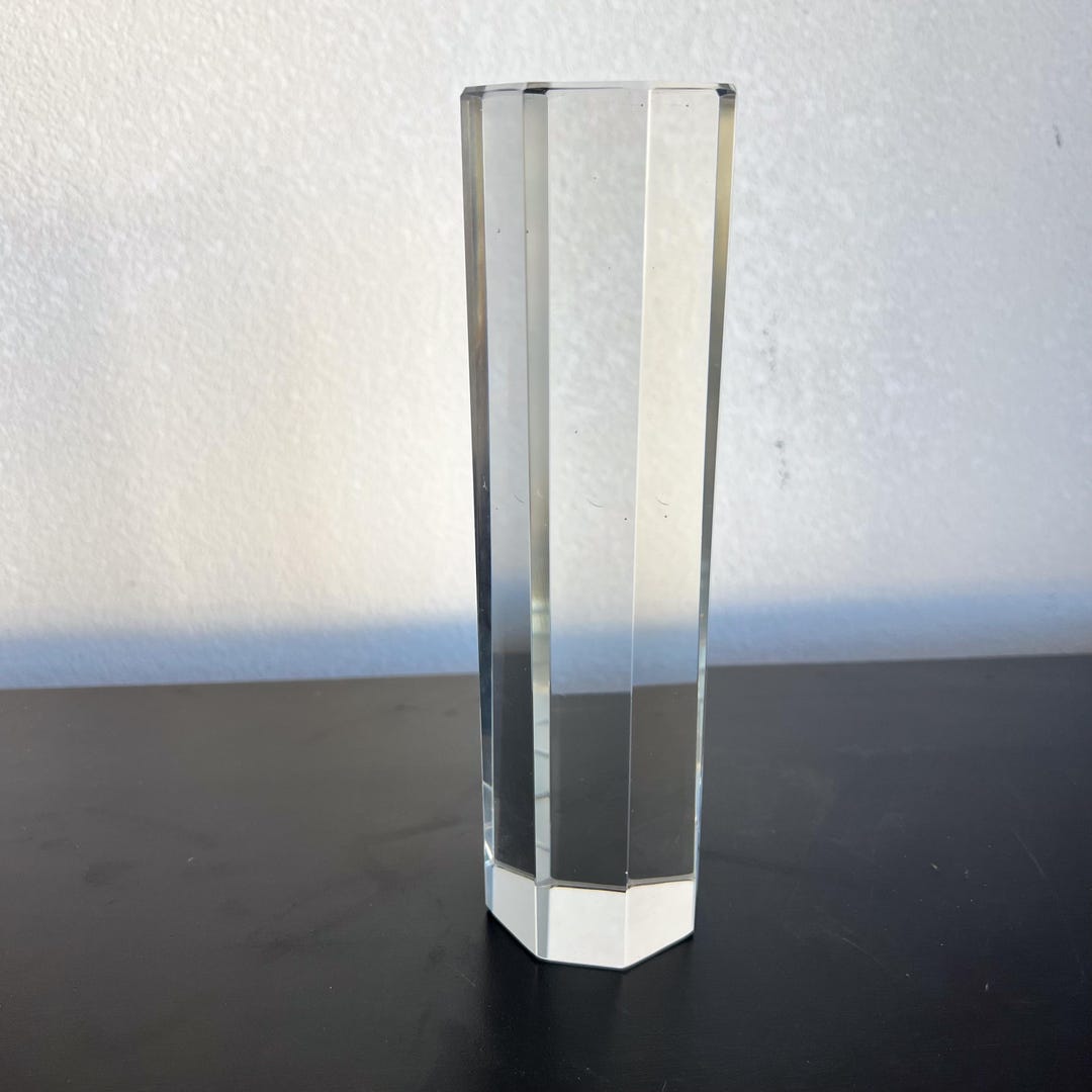 Crystal Glass Modern Paperweight Octagonal Pillar - Etsy