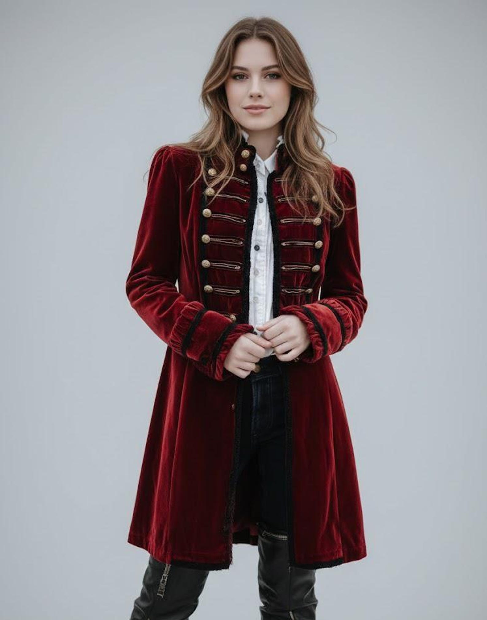 Retro Velvet Coat Women · Long Velvet Jacket · Vintage Style Poly ...