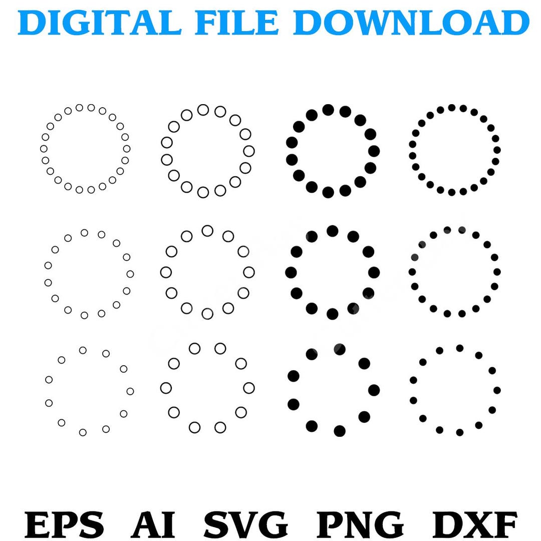 Dot Circle Frame SVG Star AI EPS Cut Files - Etsy