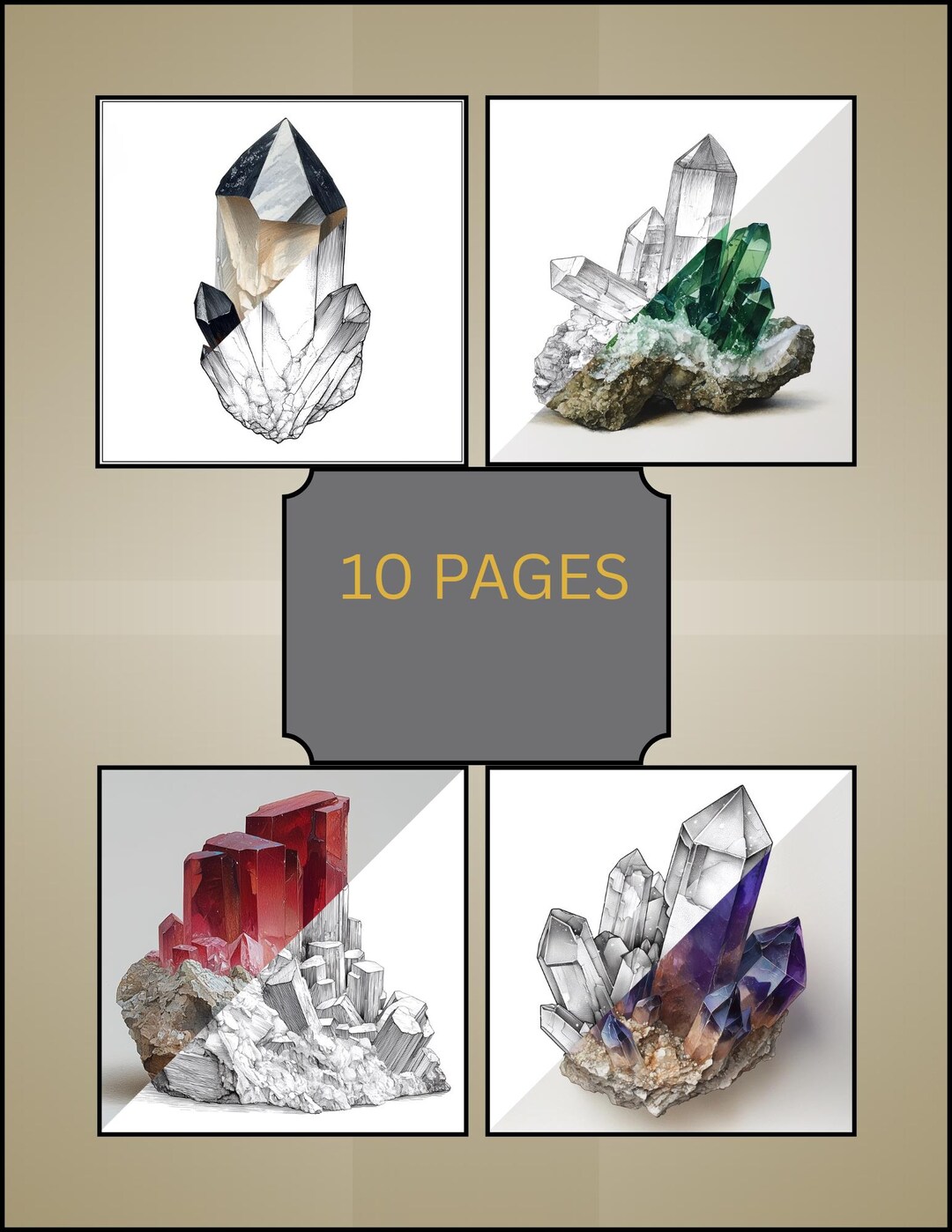 Crystal and Mineral Coloring Pages Printable | Rock & Crystals Coloring ...