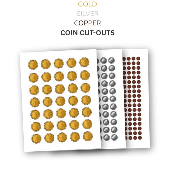 Gold Coin Craft Cut Outs - Etsy