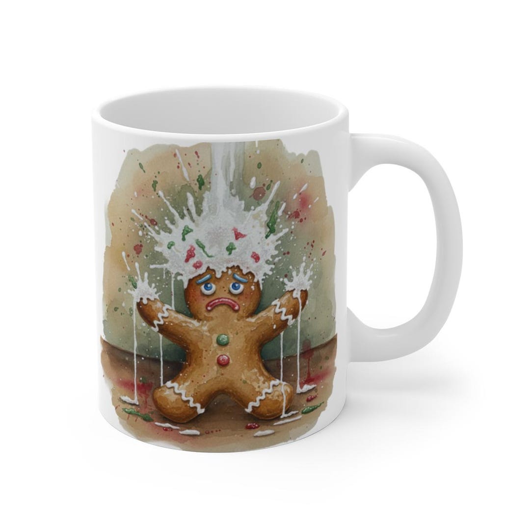 Sad Gingerbread Man Art, Funny Christmas Image, Holiday Baking Mishap ...