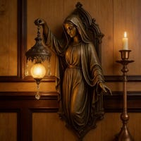 Blessed Mother Resin Wood Lamp,virgin Mary, Christian Art,christian ...