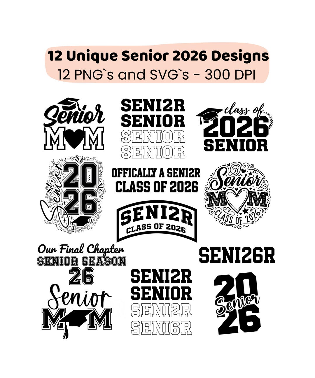 Senior 2026 SVG Bundle – Class of 2026 Graduation Shirt Designs - Etsy UK