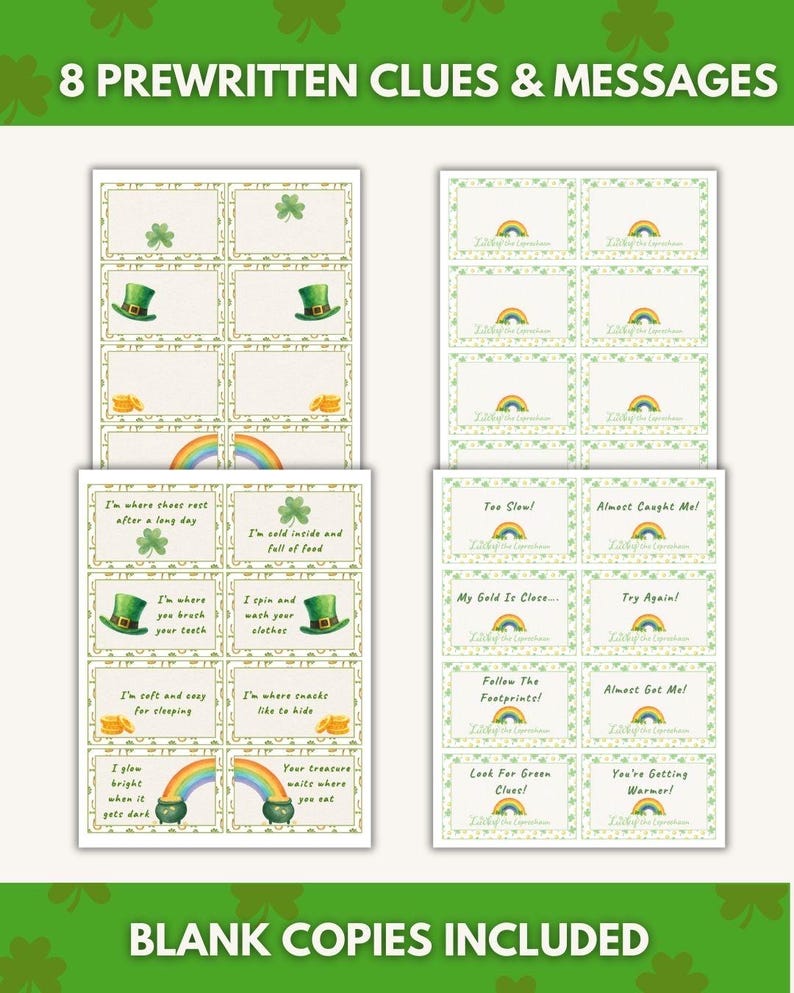 St. Patrick's Day Leprechaun Trap Kit, Printable Clues, Morning ...