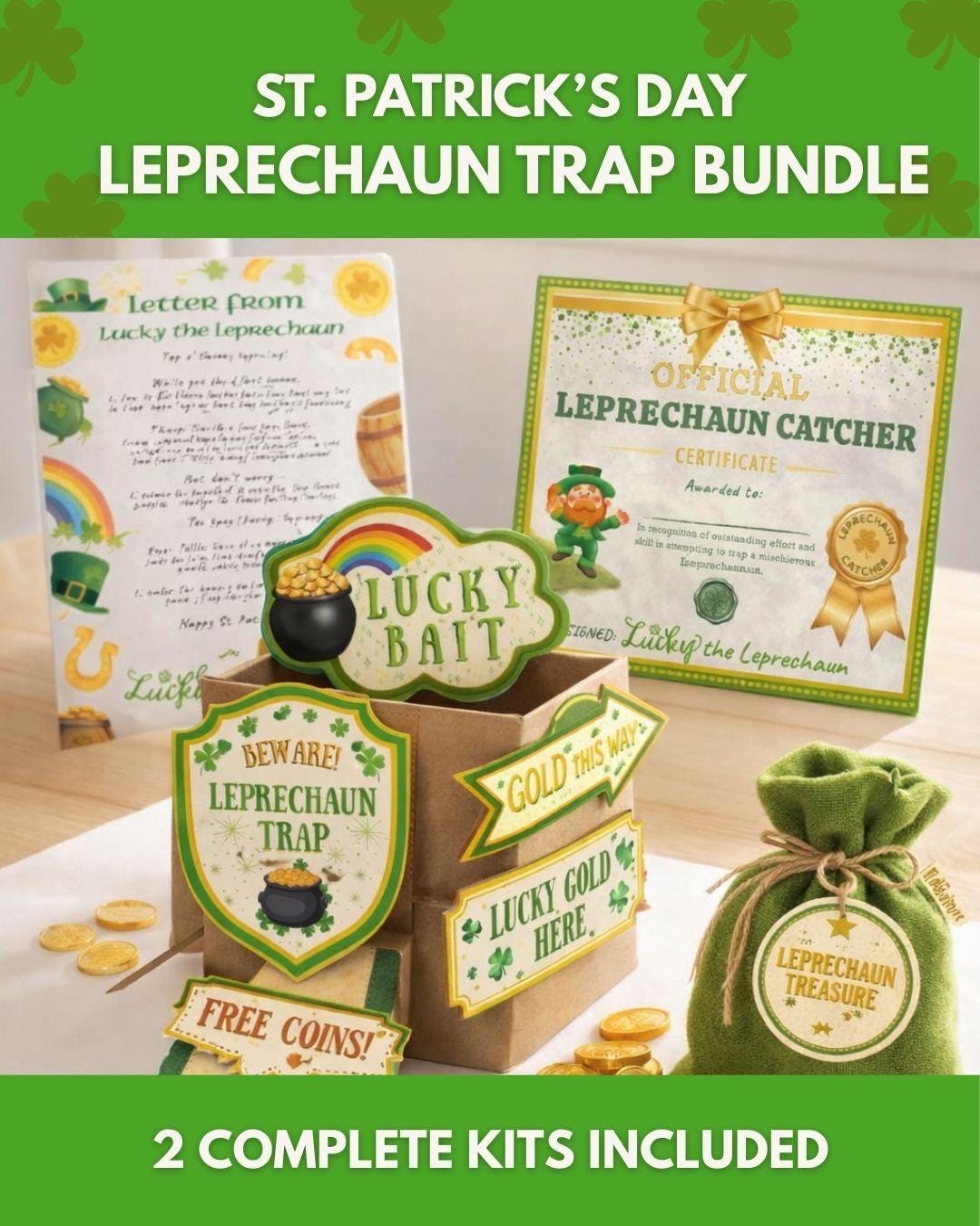 St. Patrick's Day Leprechaun Trap Kit, Printable Clues, Morning ...