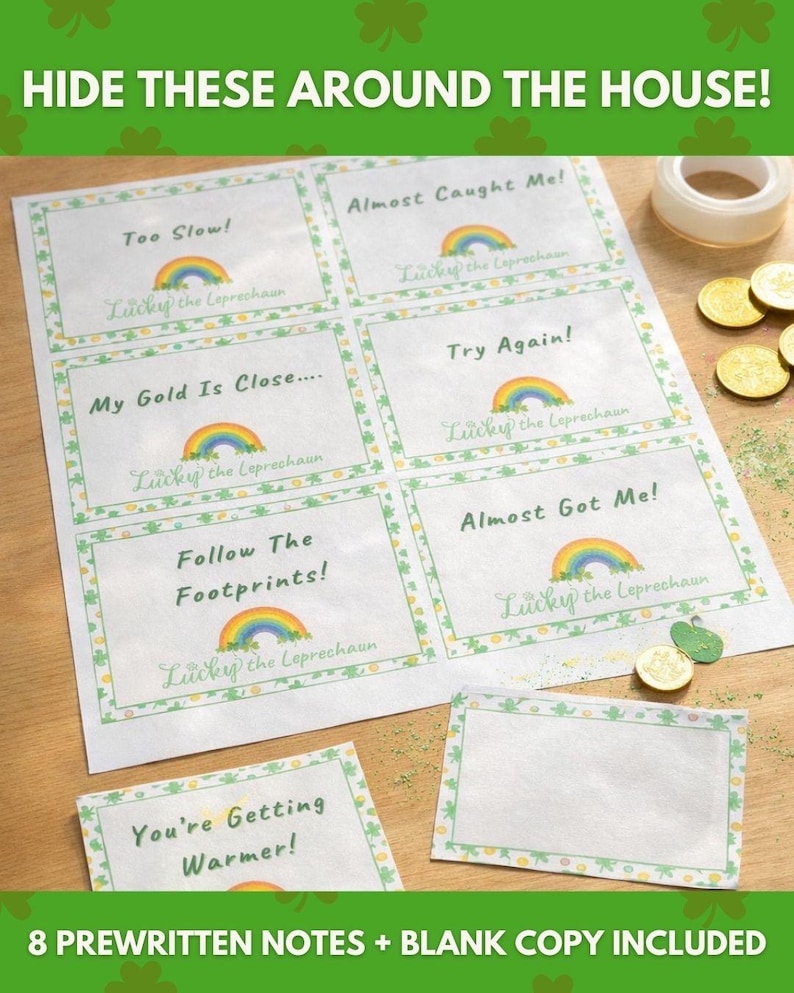 St. Patrick's Day Leprechaun Trap Kit, Printable Signs & Bait (PDF ...