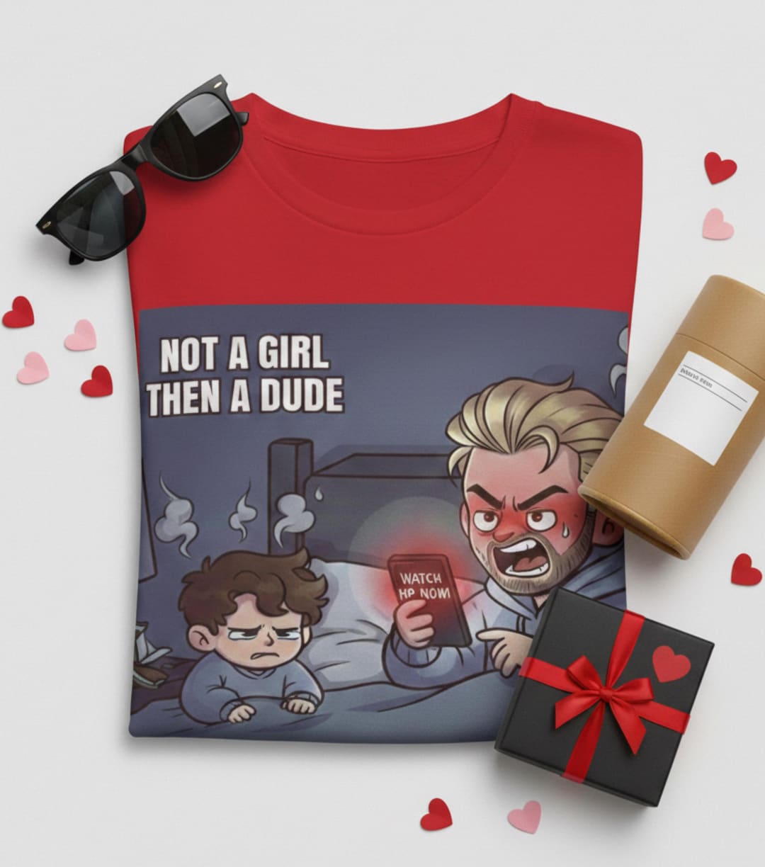 Not a Girl Then a Dude Shirt | Ironic Angry Dad Meme Tee | Unhinged ...