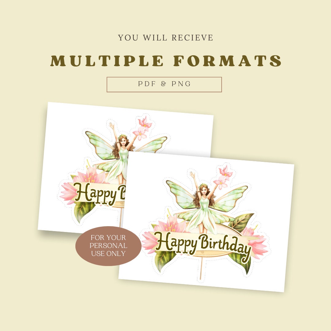PRINTABLE Fairy Centerpiece Vintage Cake Topper Fairy Cutout Girl Fairy ...