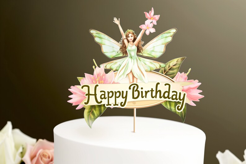 PRINTABLE Fairy Centerpiece Vintage Cake Topper Fairy Cutout Girl Fairy ...