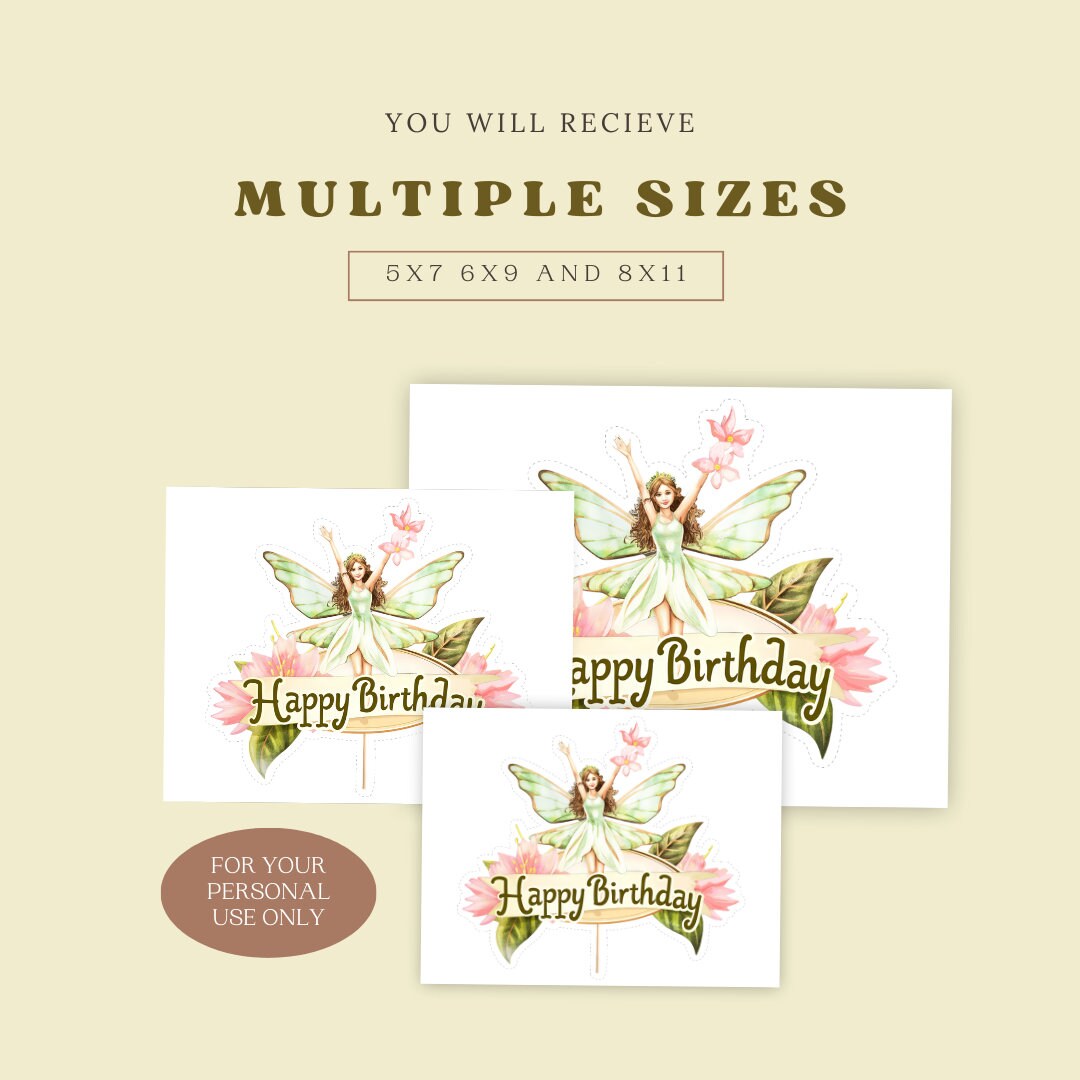 PRINTABLE Fairy Centerpiece Vintage Cake Topper Fairy Cutout Girl Fairy ...