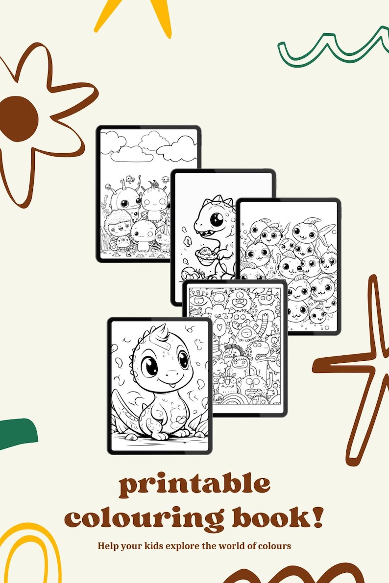 Colouring Book Template | 15 Pages Including Customizable Front Cover ...