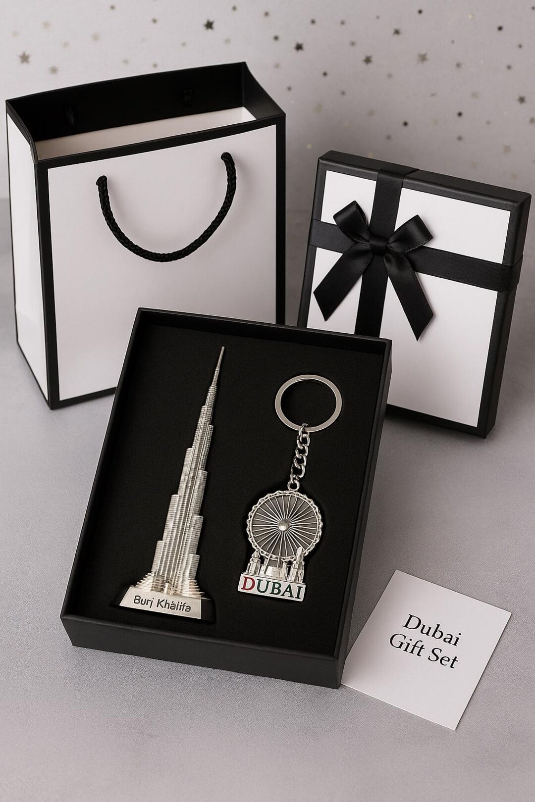 Burj Khalifa Keychain – Dubai Souvenir Gift – Silver UAE Travel ...
