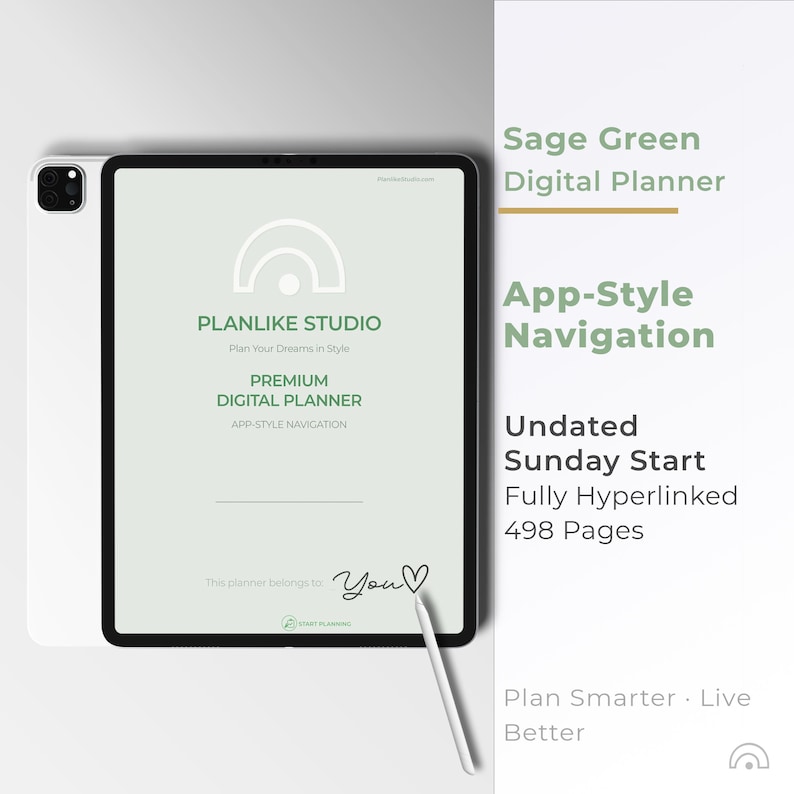 Undated Digital Planner for Goodnotes | Hyperlinked iPad Planner | App ...