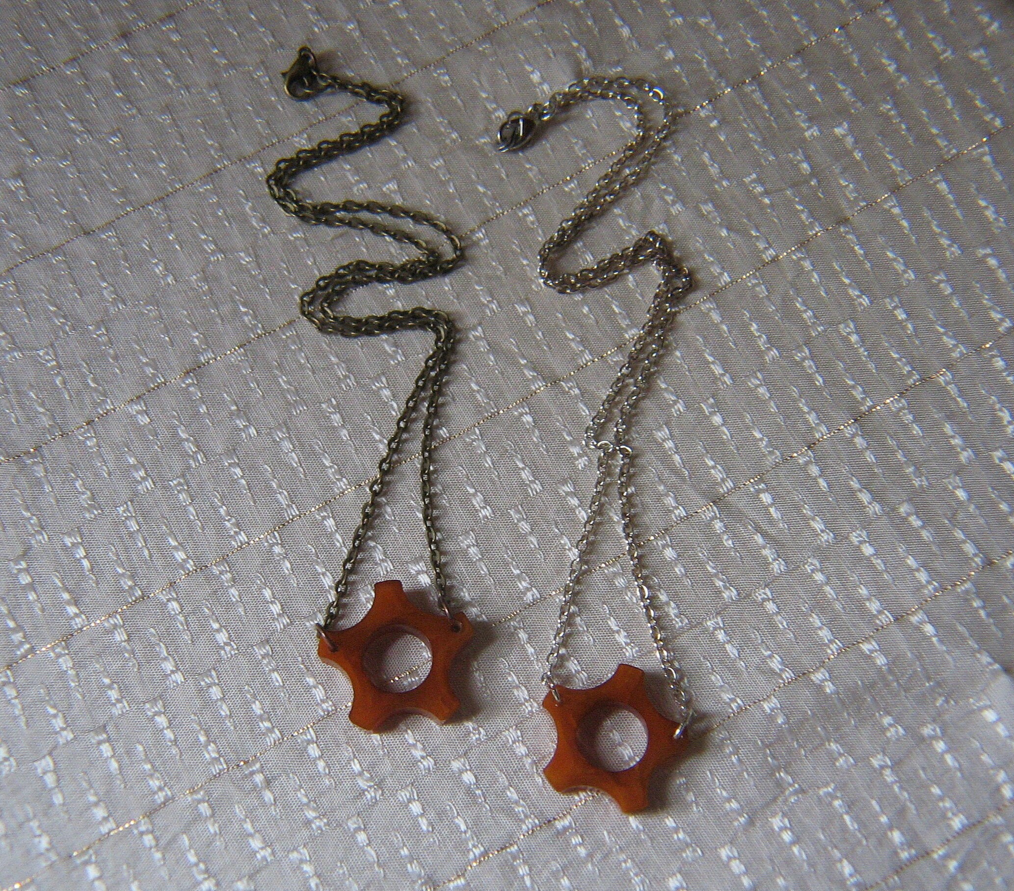 Bakelite Gear Necklace | Etsy