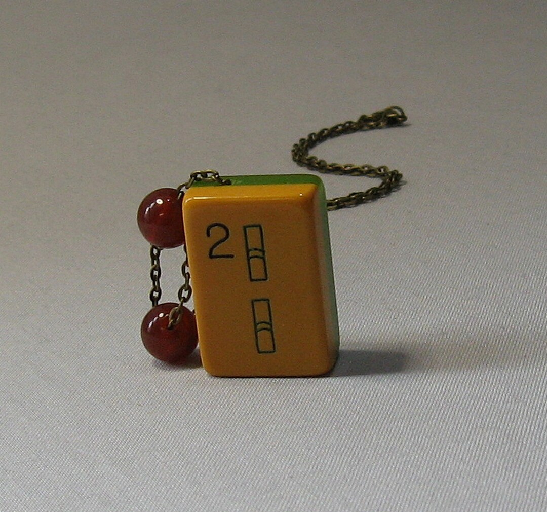 Bakelite Mahjong Tile Necklace 2 - Etsy