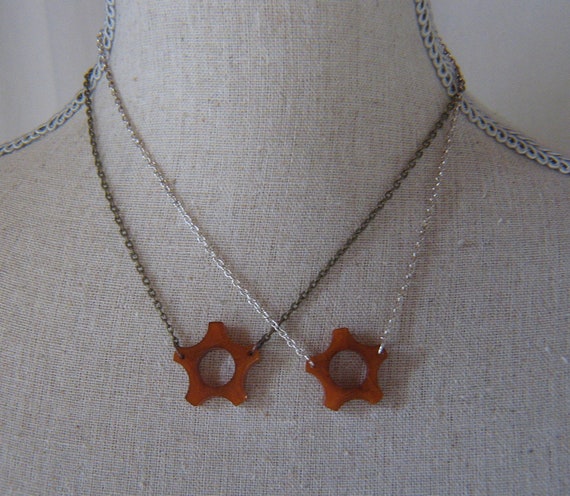 Bakelite Gear Necklace | Etsy
