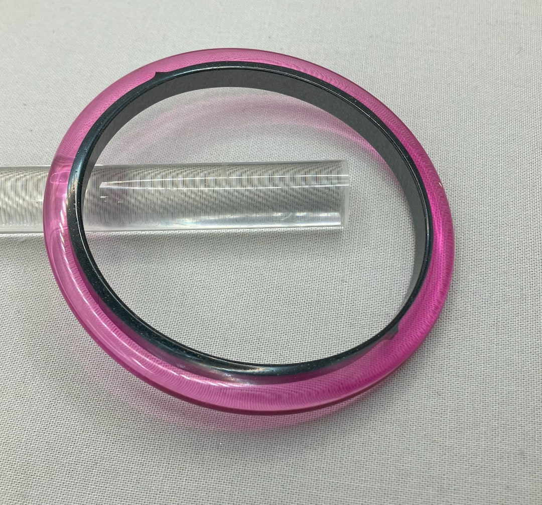 Vintage Lucite Bangle - Pink & Metallic Gray, 1960s - Etsy