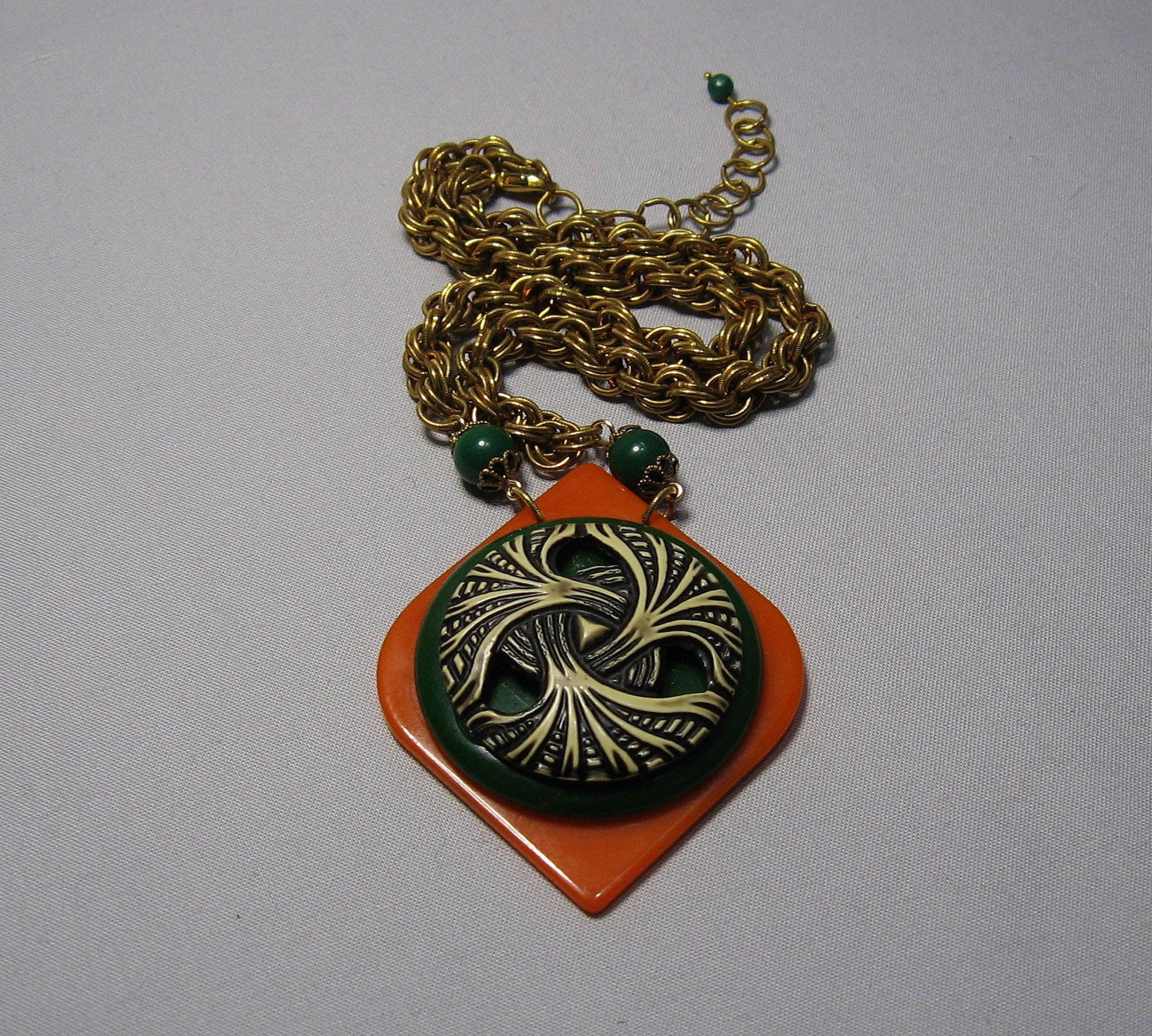 Bakelite Stacked Pendant Necklace, Statement Necklace - Etsy