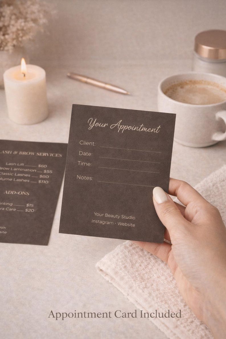 Lash & Brow Price List Template | Beauty Salon Menu | Editable Canva ...