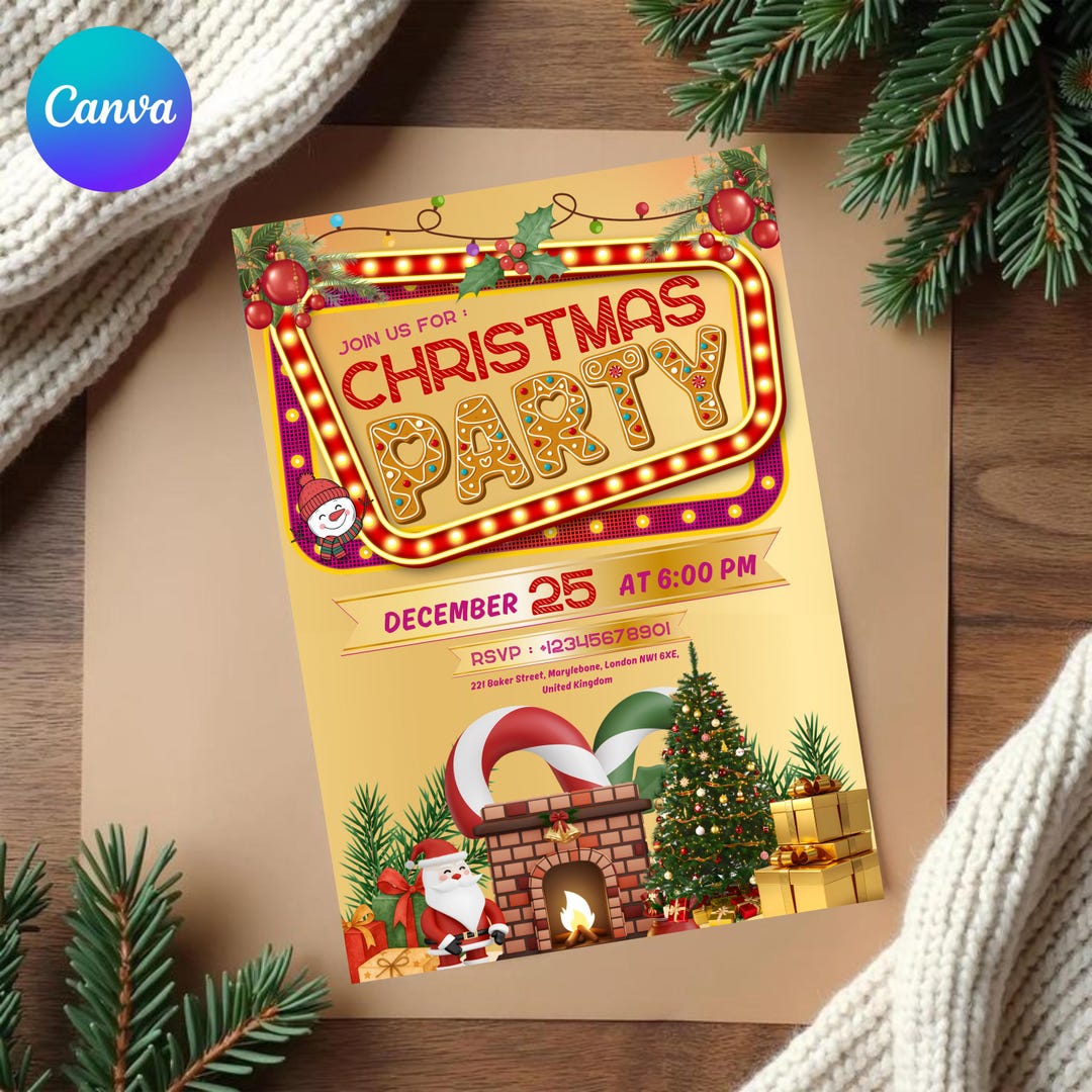 Christmas Party Invitation, Holiday Flyer Invitations, Work Christmas ...