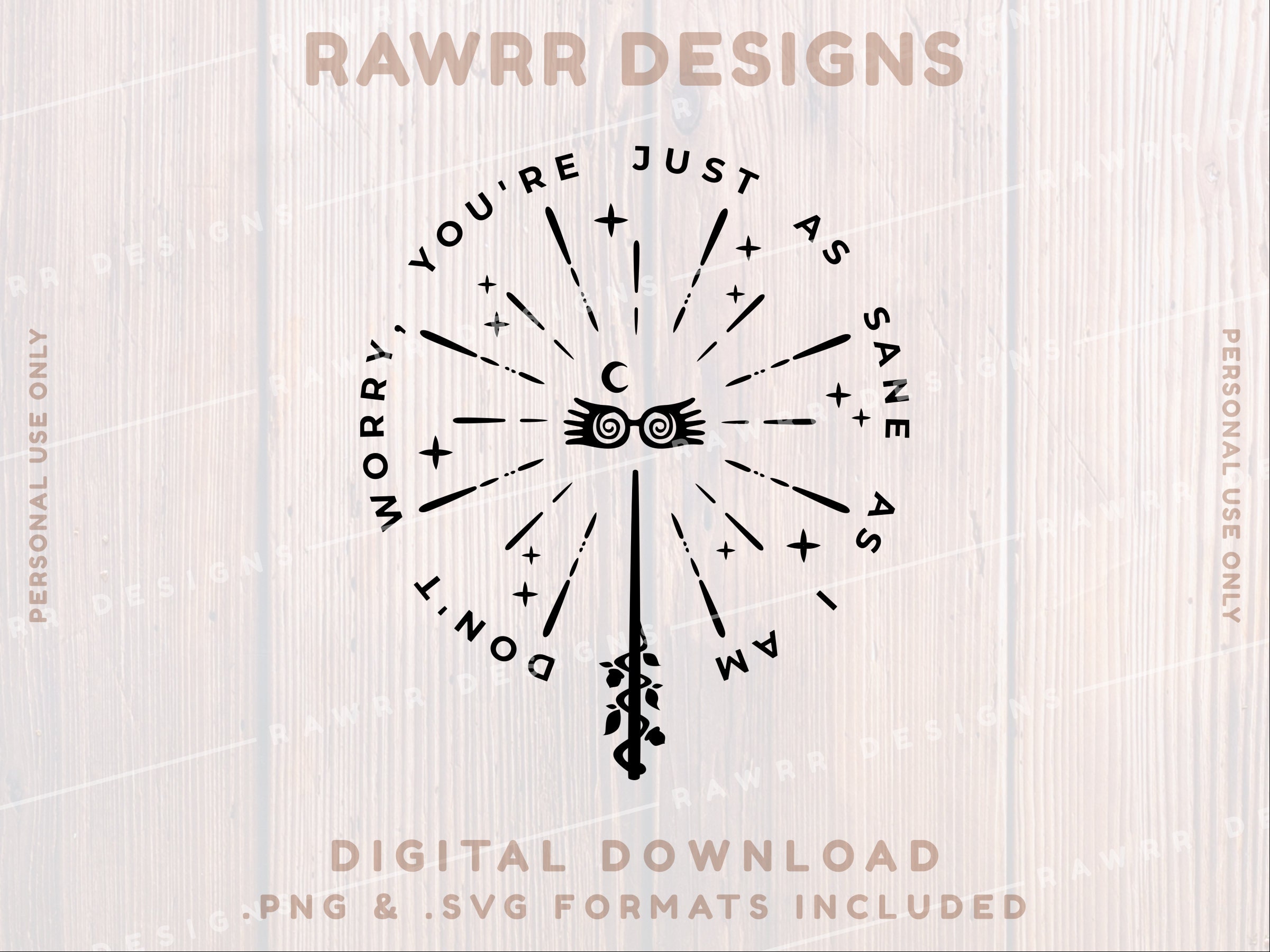 HP Luna Lovegood Wand | Wizarding World | Digital Download | SVG PNG ...