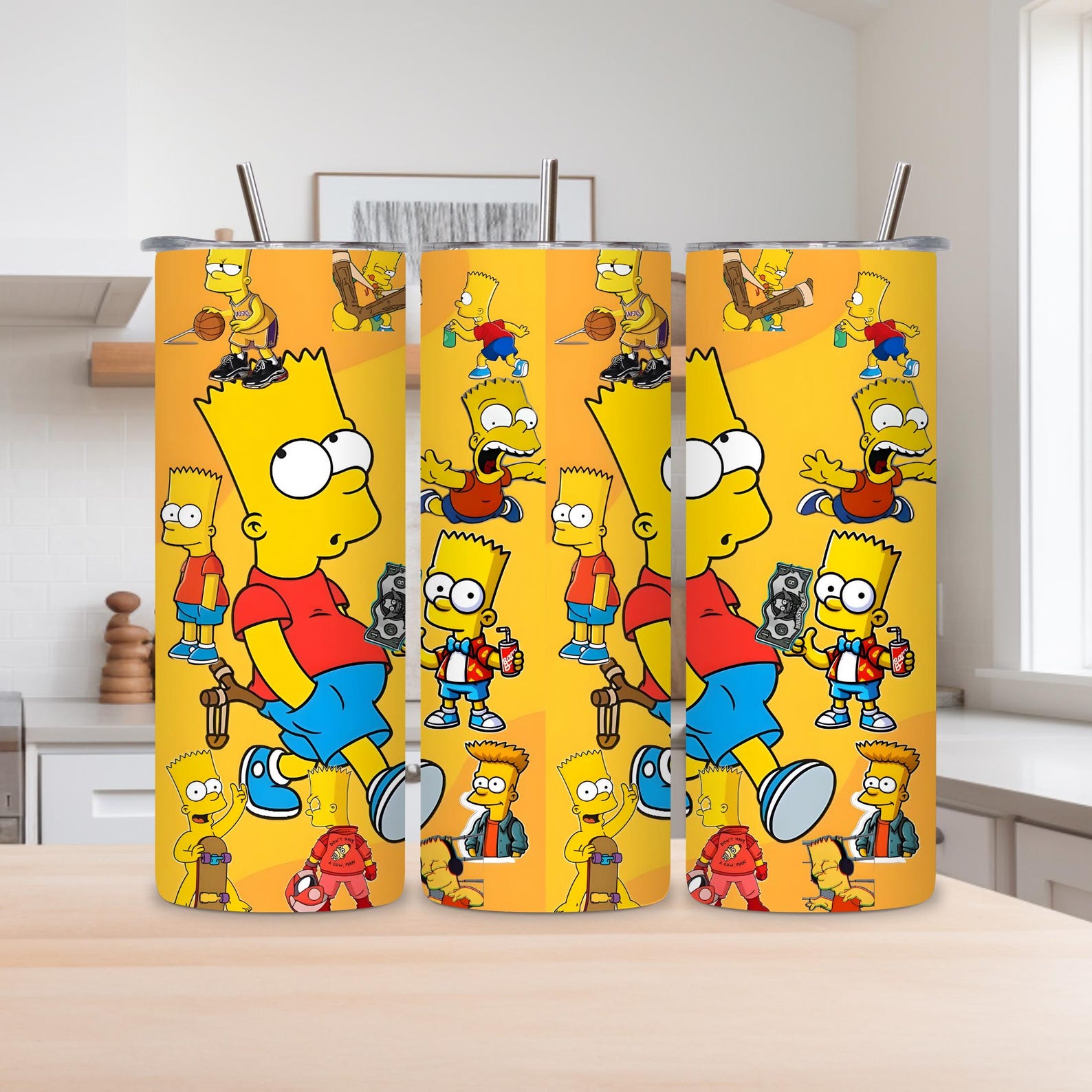Simpsons Inspired Stainless Steel Tumbler | Cartoon Collage 20oz With ...