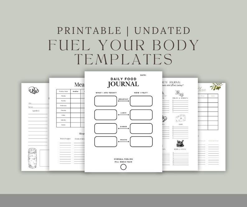 A4 Daily Food Groups Tracker | Printable Nutritional Balance Checklist ...