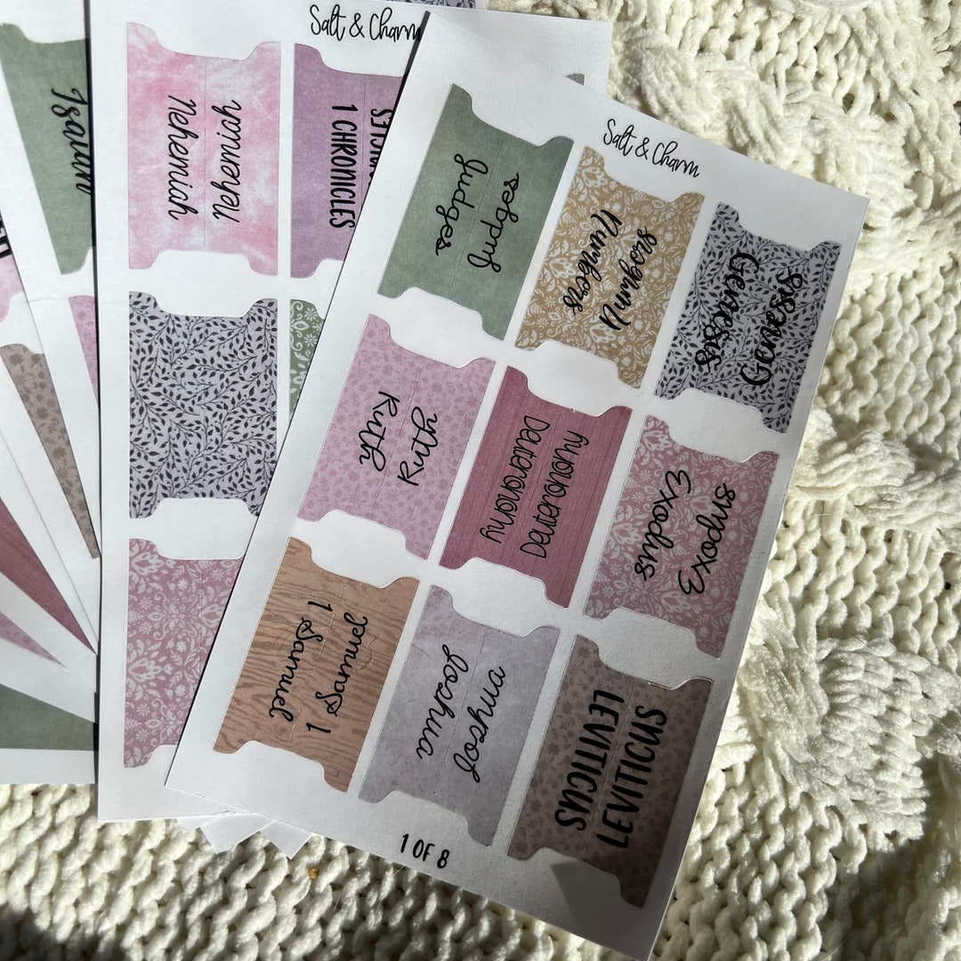 Bible Tabs Laminated Bible Tabs With Adhesive Books of the Bible Tabs ...