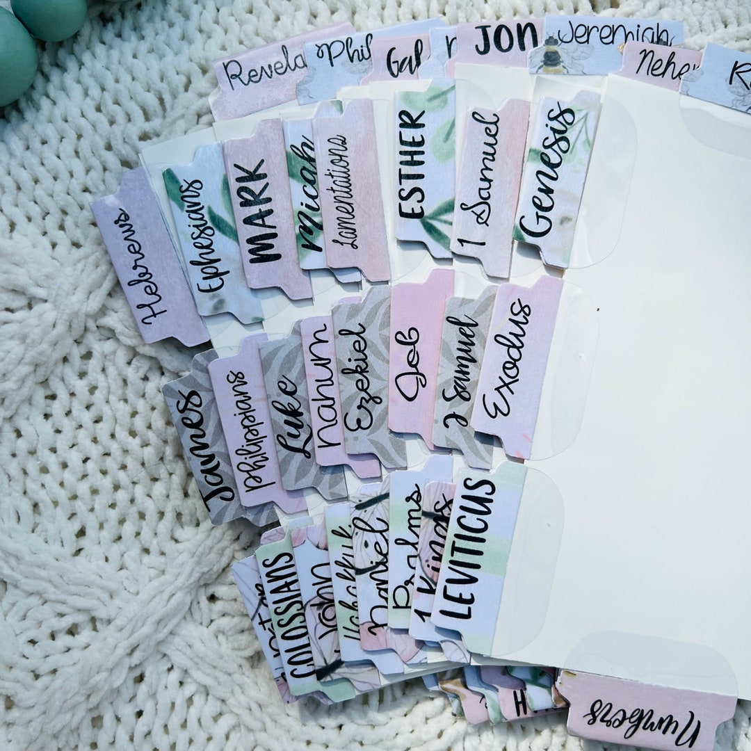 Bible Tabs Laminated Bible Tabs With Adhesive Books of the Bible Tabs ...