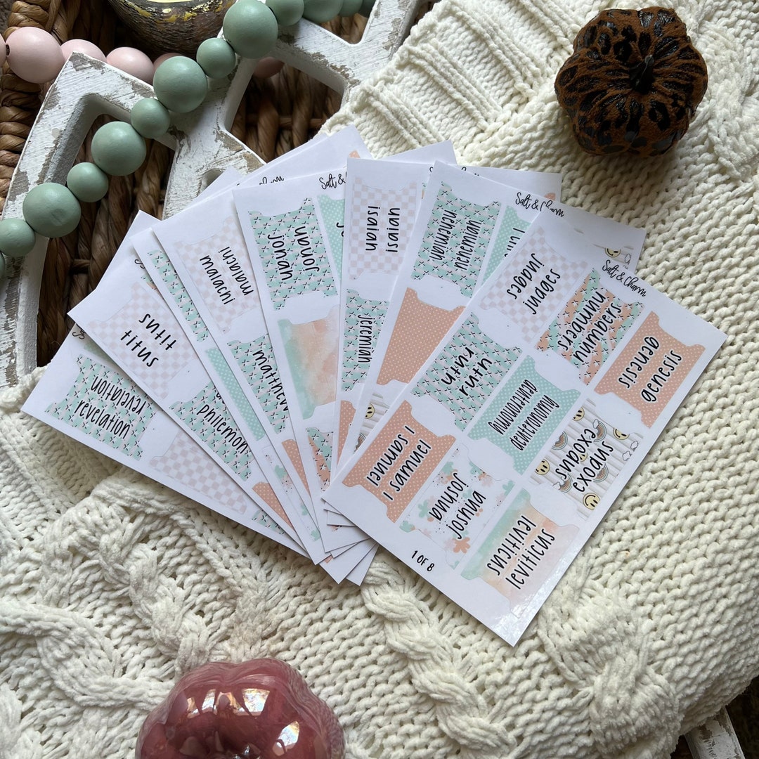 Bible Tabs Laminated Bible Tabs With Adhesive Books of the Bible Tabs ...