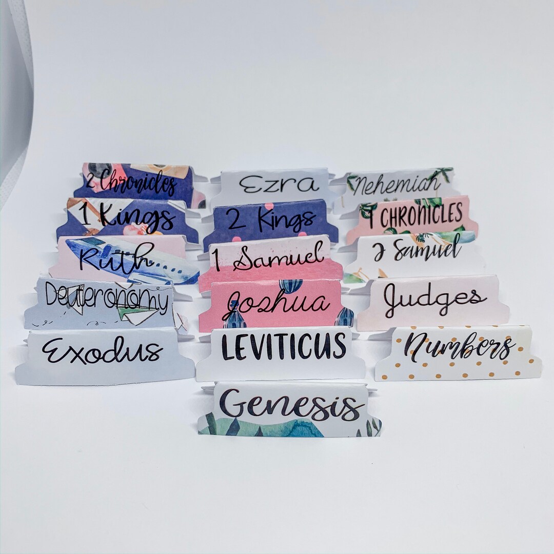 Books of the Bible Tabs Laminated With Adhesive Pretty Gifts for ...