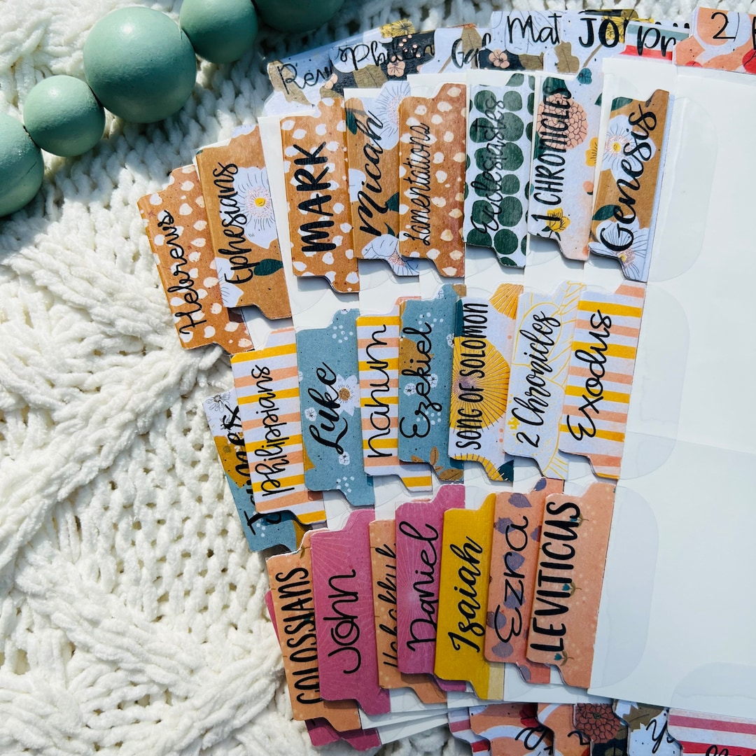 Bible Tabs Laminated Bible Tabs With Adhesive Books of the Bible Tabs ...