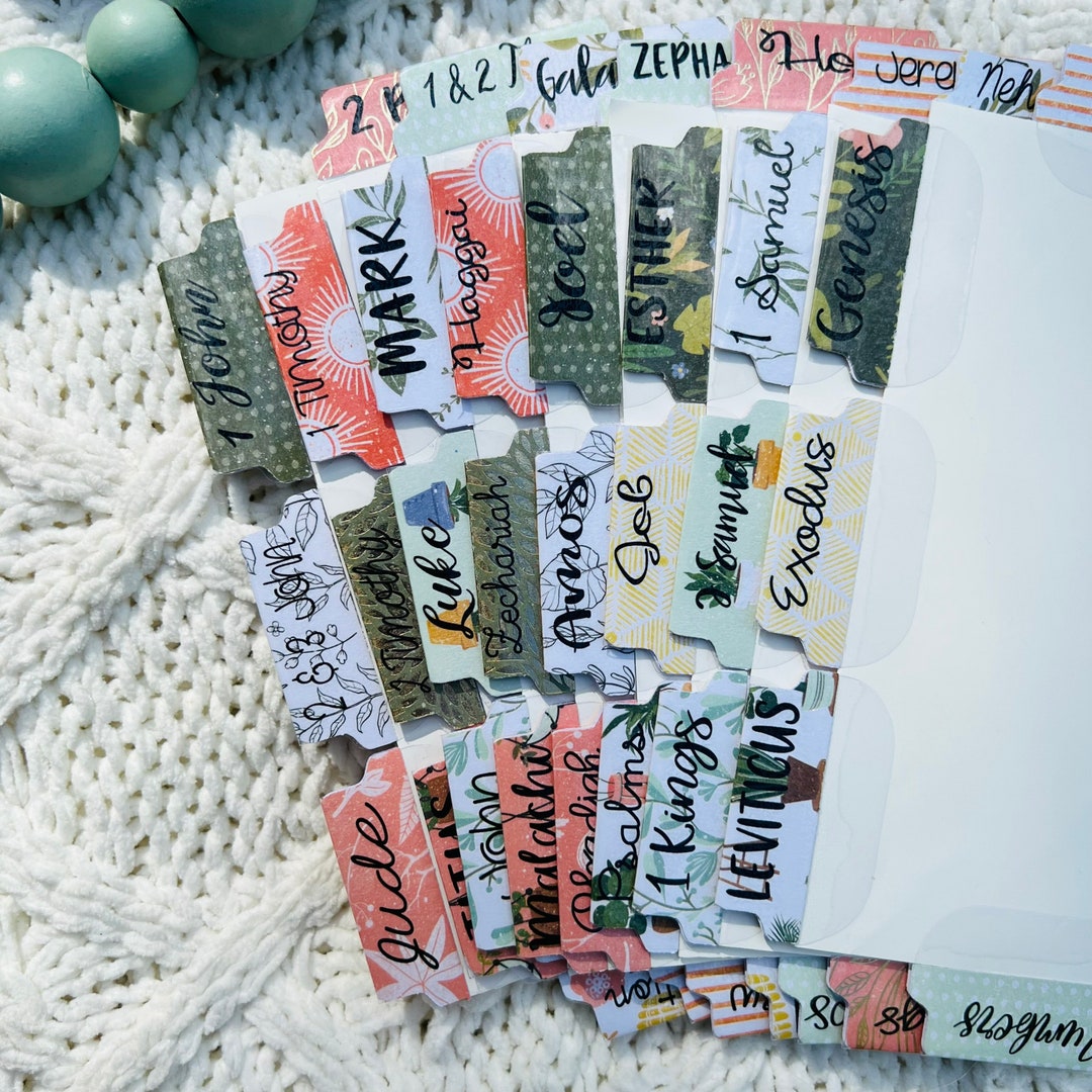 Books of the Bible Tabs Laminated With Adhesive Pretty Gifts for ...