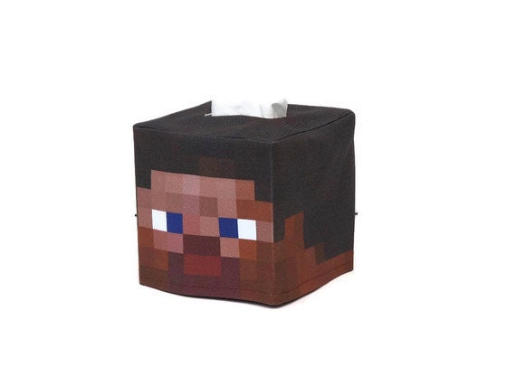 Items similar to Minecraft Inspired Miner Steve Tissue Box Cover on Etsy