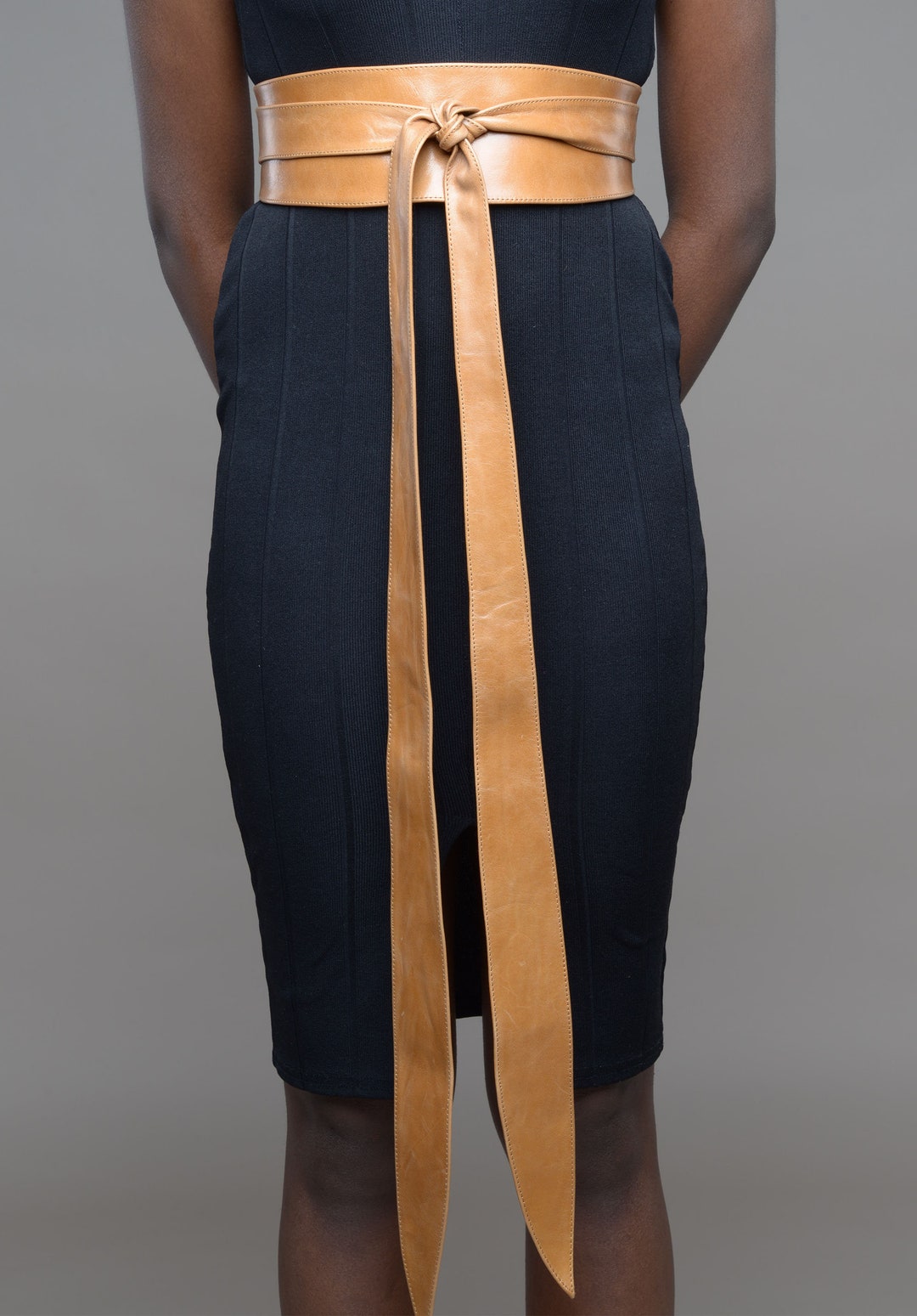 Handmade Tan Leather Obi Belt: Cowhide Sash Tie Belt - Etsy UK