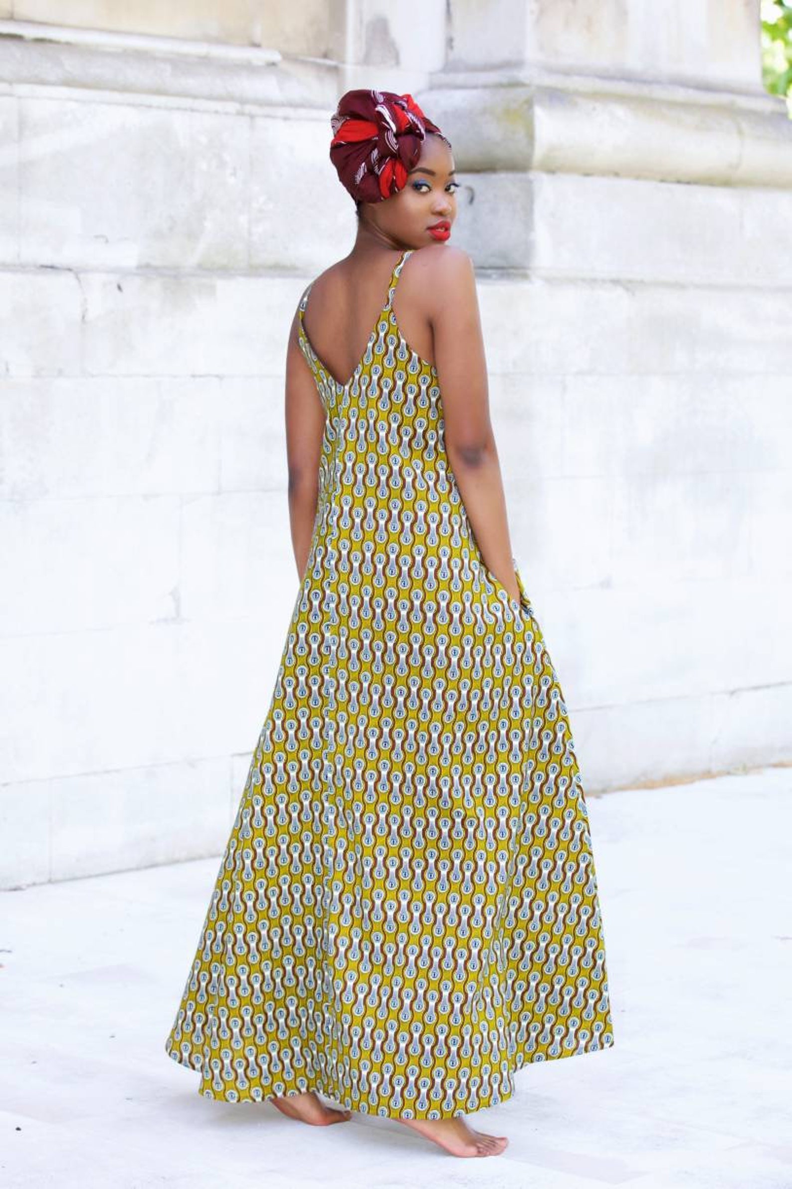Ankara Print Maxi Dress/ African Print Maxi Dress/ African - Etsy