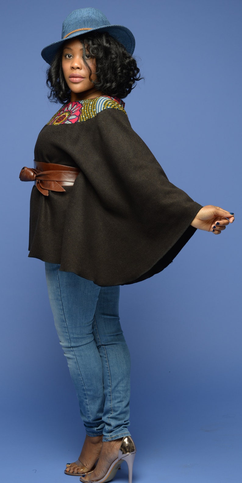 Cape Ankara African print African fashion women winter wear | Etsy