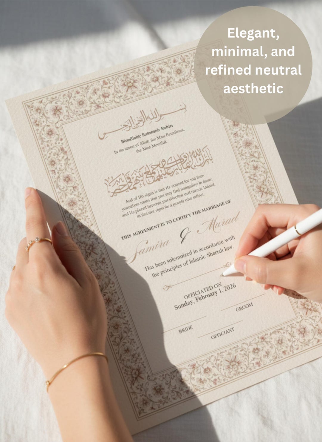 Editable Marriage Certificate, Printable Nikah Certificate, Custom ...