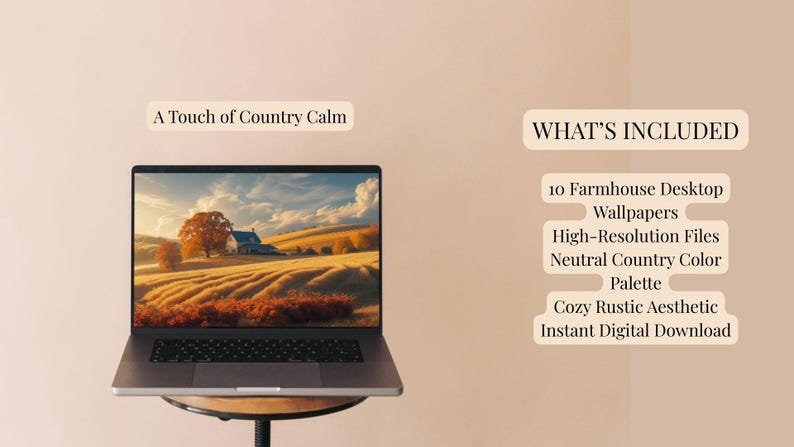 Farmhouse Desktop Wallpaper Pack | Rustic Country Aesthetic | Neutral ...