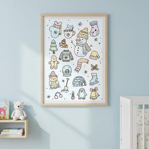 Winter Doodles Coloring Pages & Clipart | Printable PDF | PNG Icons ...