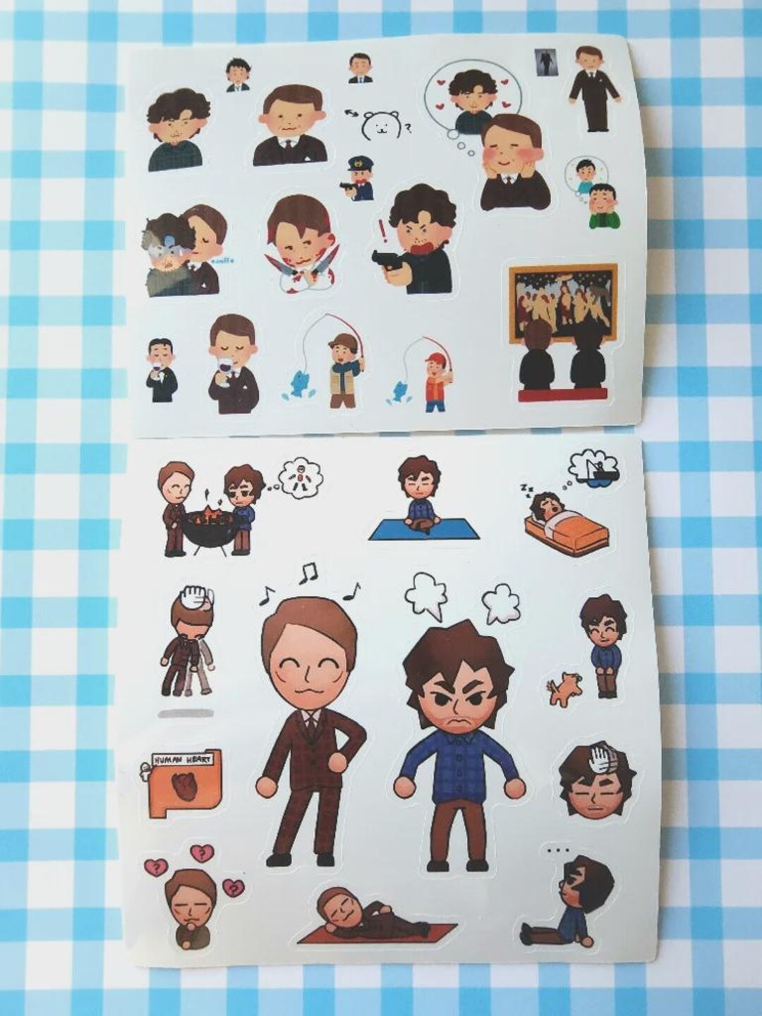 Hannigram Mii and Irasutoya Sticker Sheets - Etsy