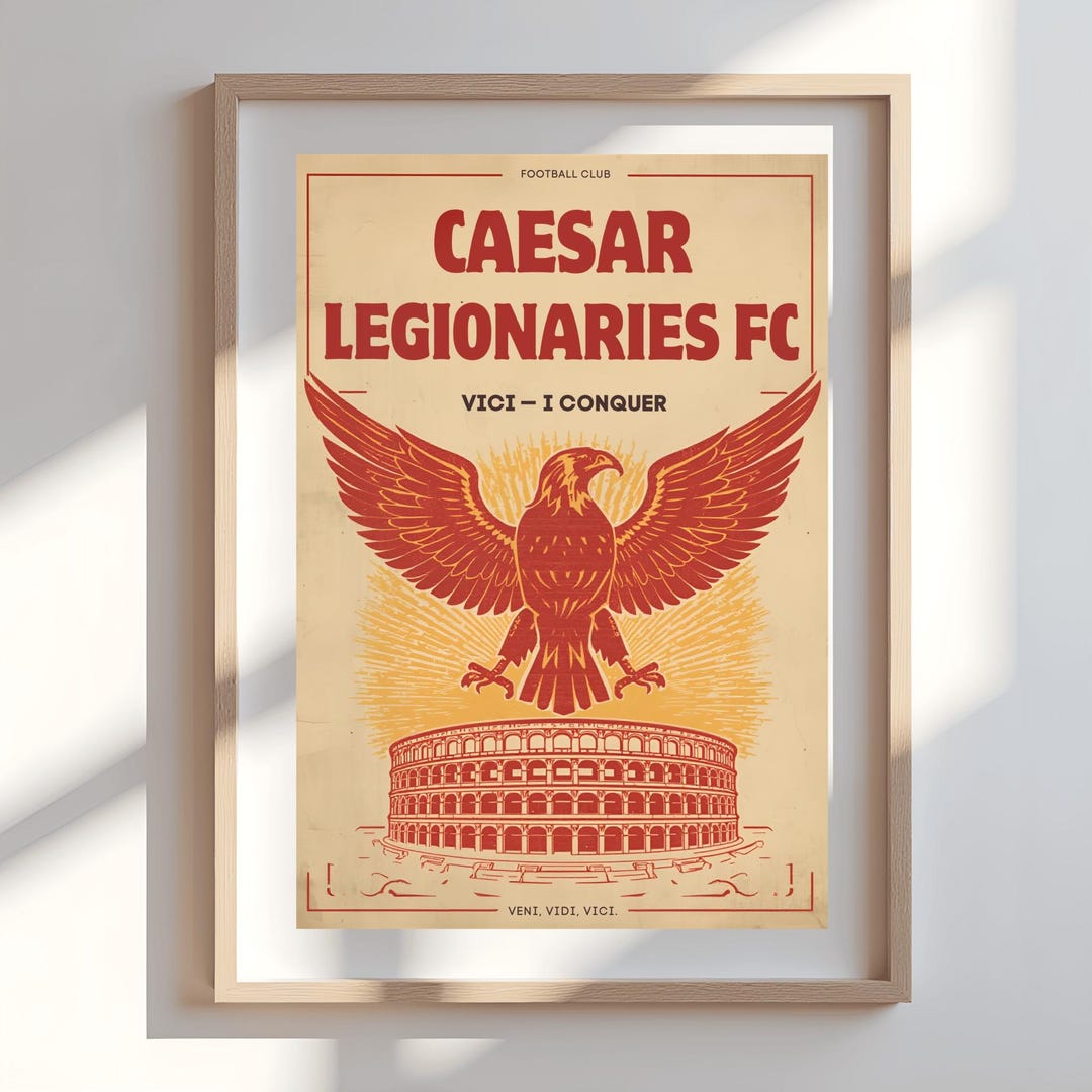 Julius Caesar Poster | Roman Eagle Art | Retro Football Print | Digital ...