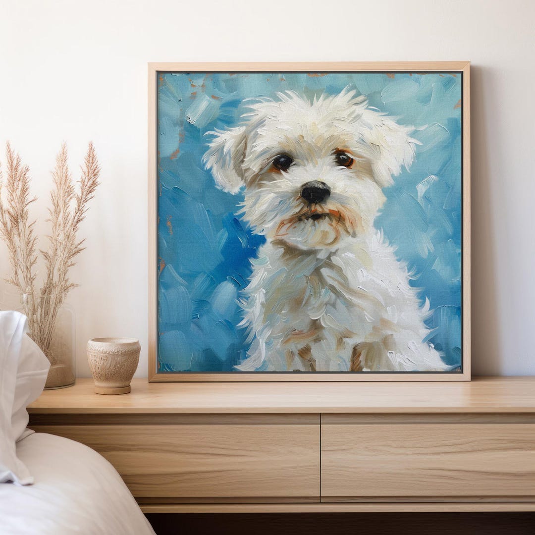 Maltese Terrier Canvas Art Print, Dog Wall Decor - Etsy
