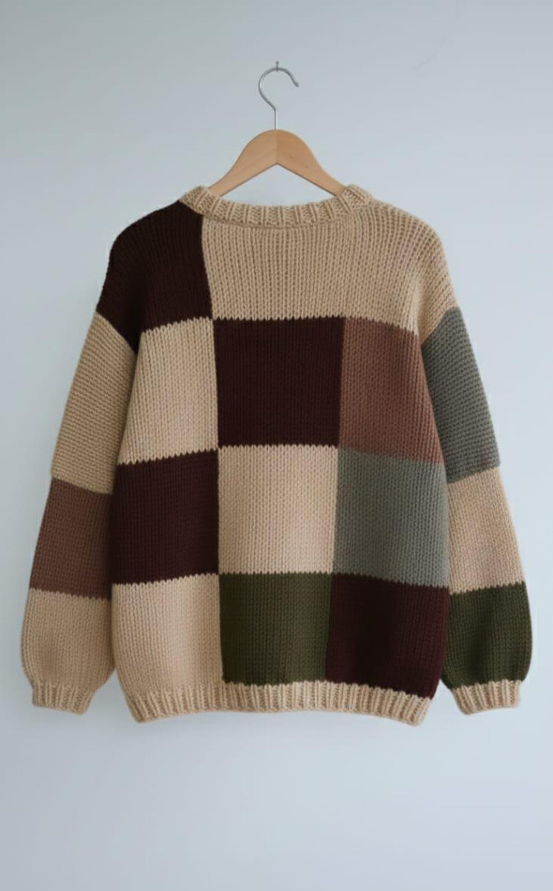 Oversized Fall Winter Color Block Knitwear - Etsy