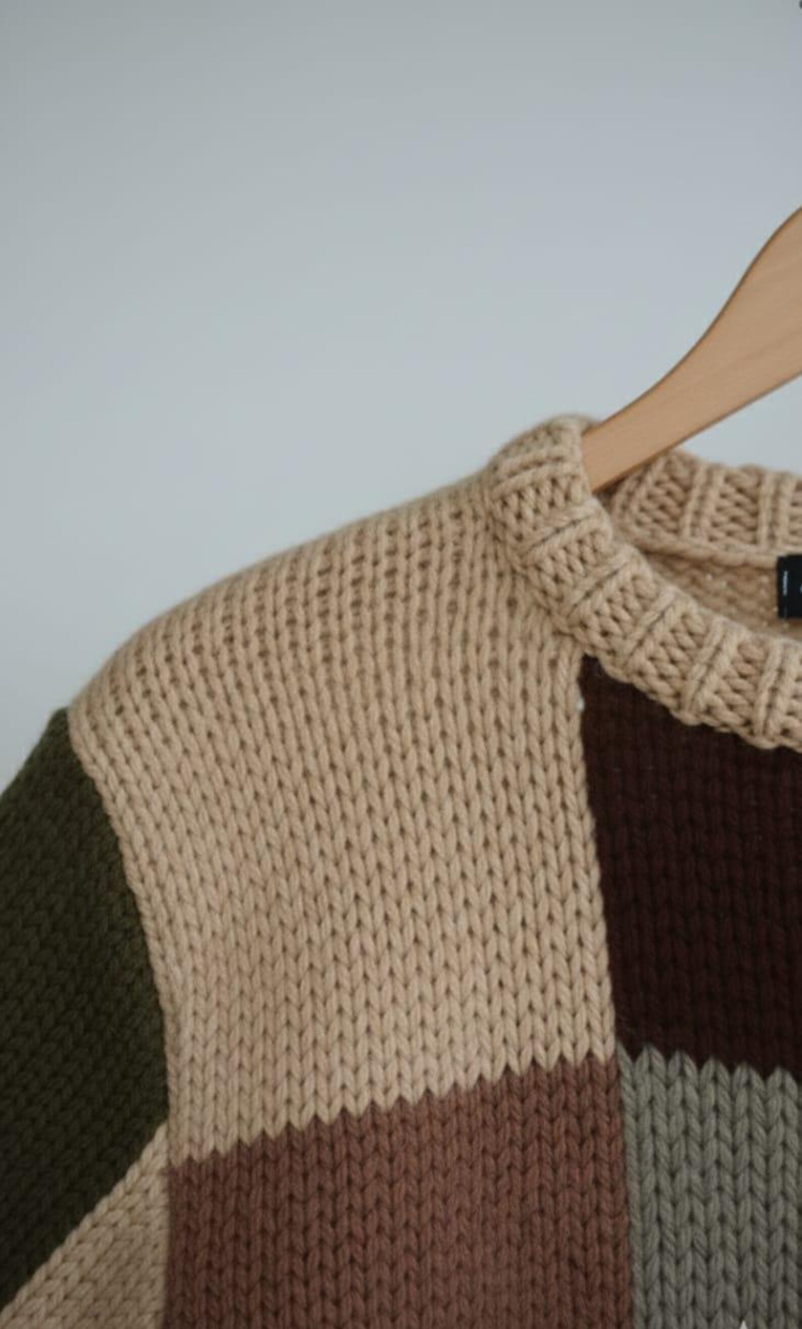 Oversized Fall Winter Color Block Knitwear - Etsy