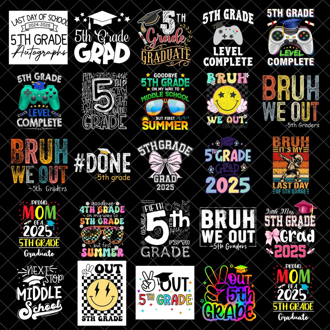 Fifth Grade Png Bundle, 5th Grade Png, Fifth Grade Teacher Sublimation ...