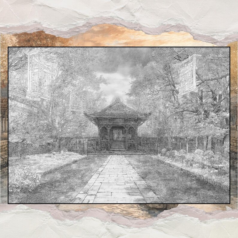 50 Windbell Sanctuary Coloring Pages Bundle | Calm Zen Garden With Wind ...